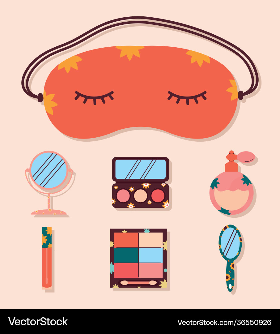 Seven beauty icons Royalty Free Vector Image - VectorStock