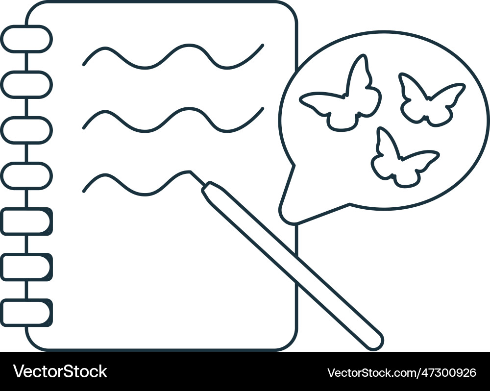 Writing icon monochrome simple sign from hobby Vector Image