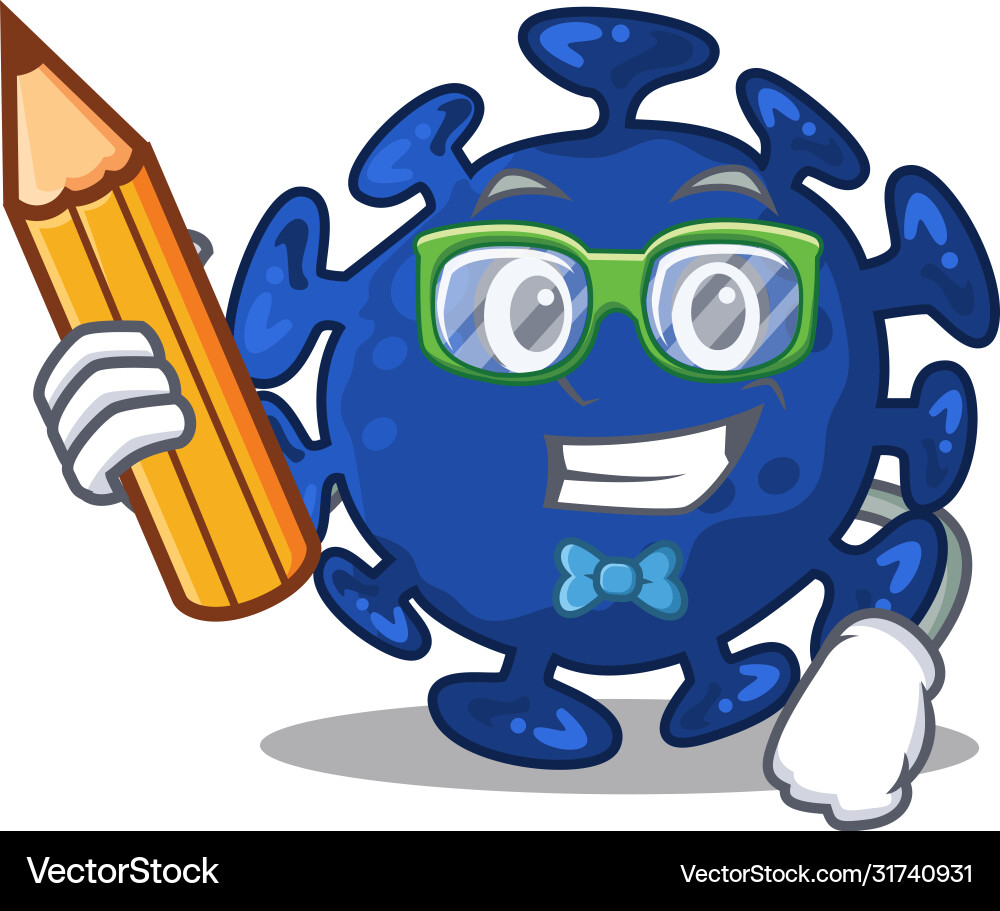 A brainy student streptococcus cartoon character Vector Image