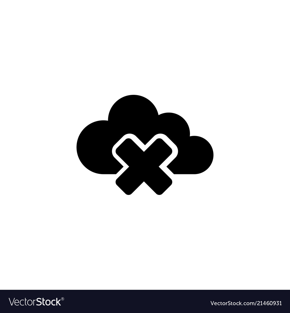 Access cloud data denied flat icon Royalty Free Vector Image