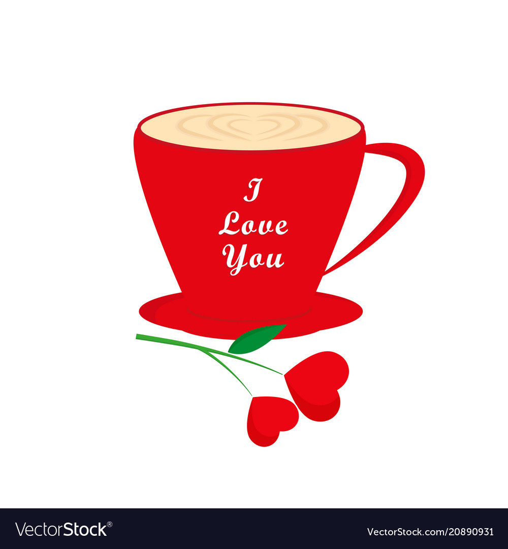 Coffee cup valentines day Royalty Free Vector Image