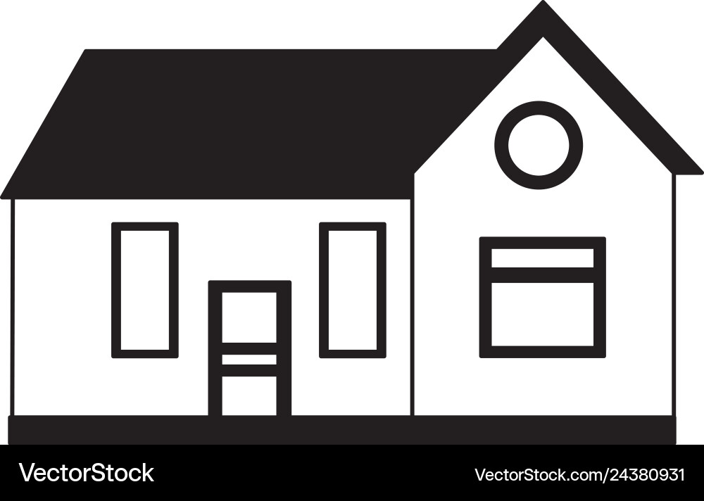House home exterior on white background Royalty Free Vector