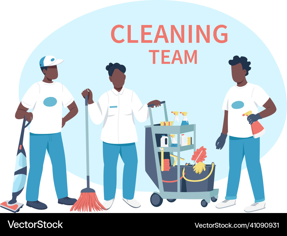 Housekeeping business flat color faceless Vector Image