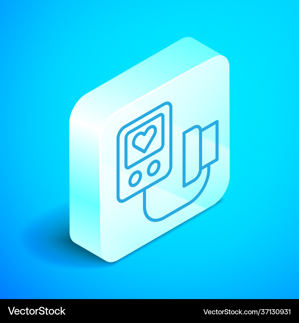 Isometric line blood pressure icon isolated Vector Image