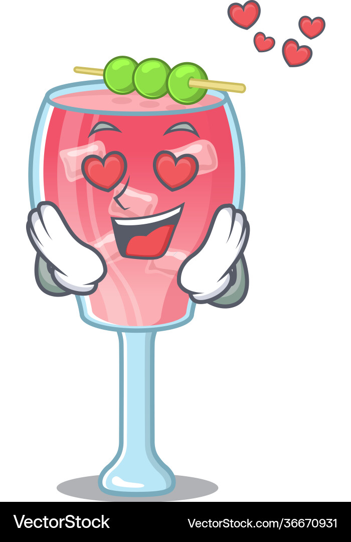 Romantic cosmopolitan cocktail cartoon character Vector Image