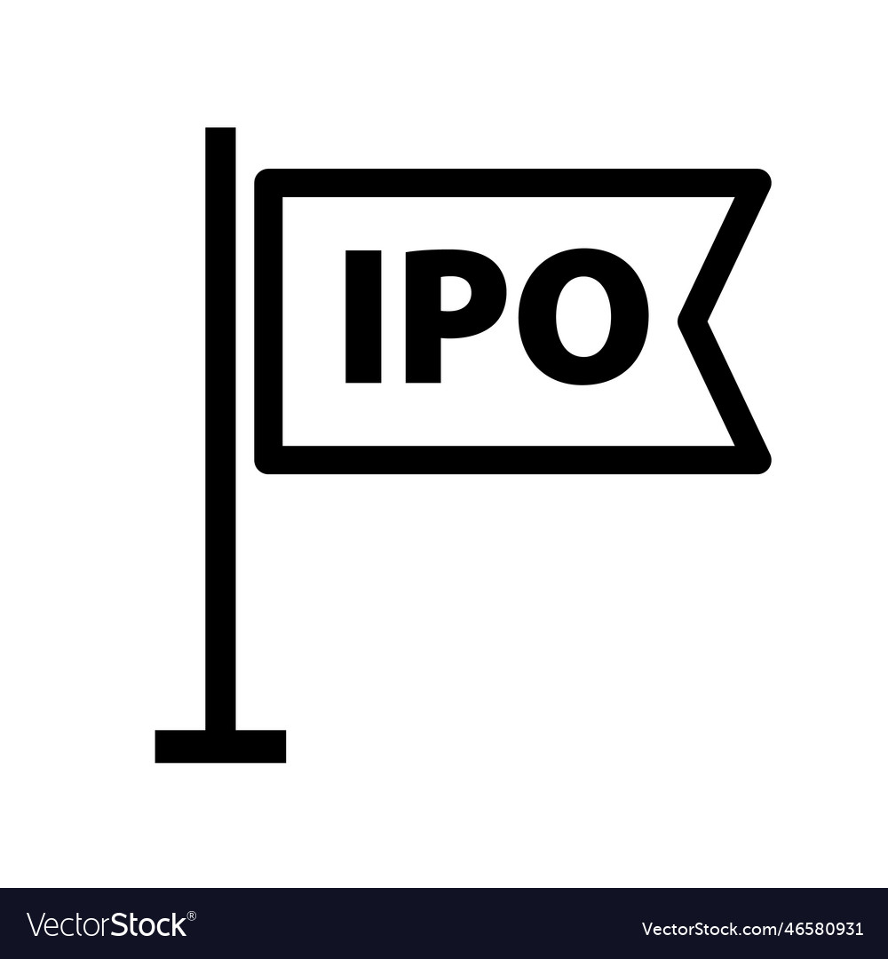 Simple ipo icon or initial public offering stock Vector Image