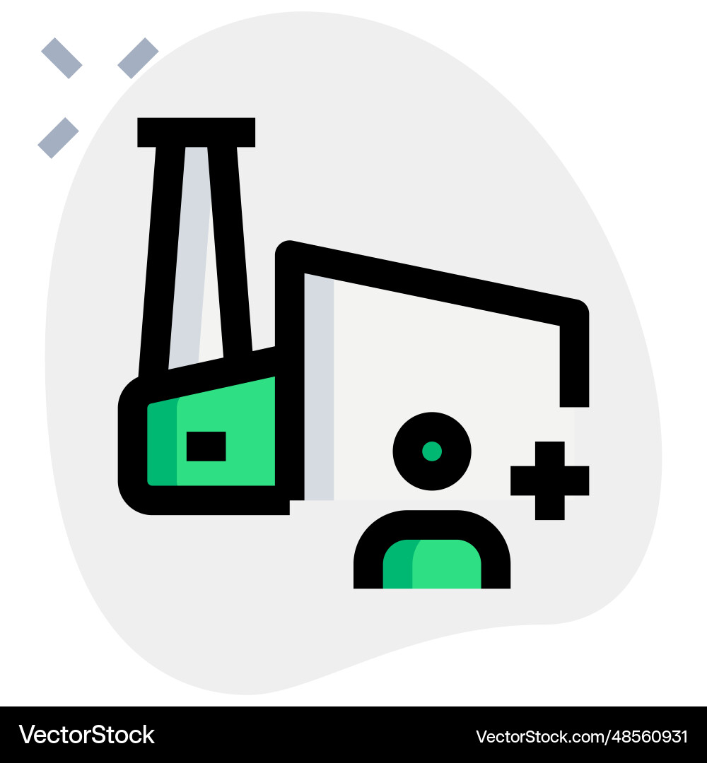 Smokestack-equipped vast manufacturing building Vector Image