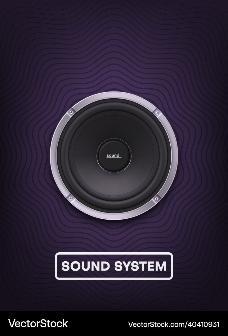 Sound system vertical placard with place for text Vector Image
