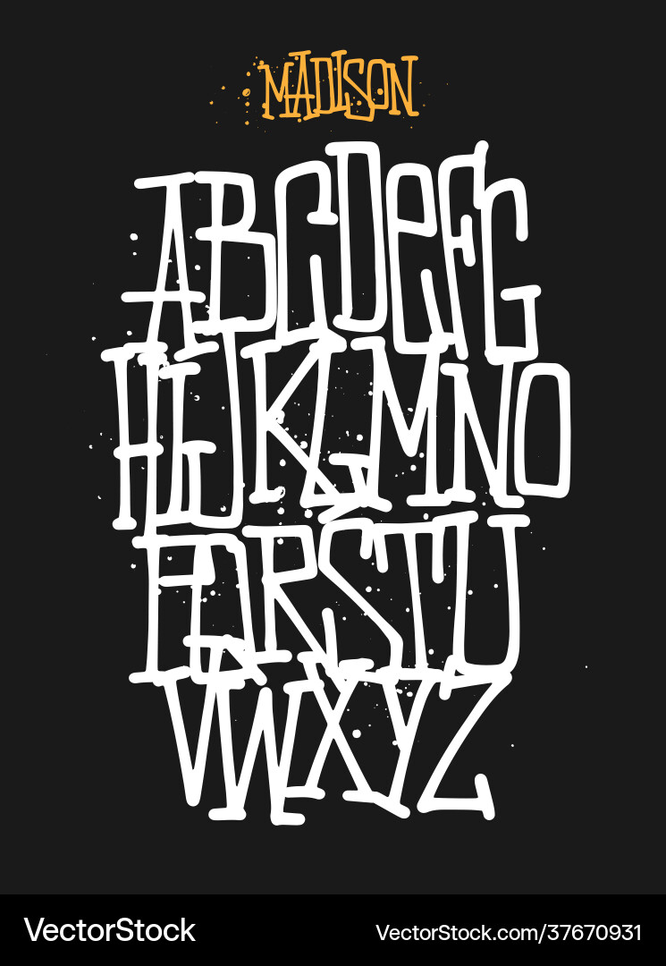 Street graffiti tag font handwritten typography Vector Image
