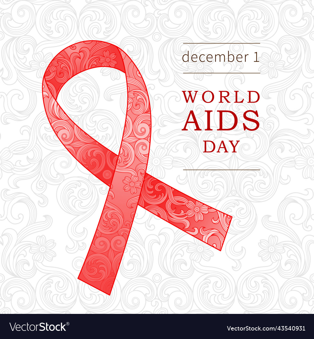 Symbol of world aids day december 1 red ribbon Vector Image