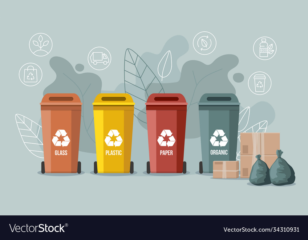 Waste sorting recycling garbage Royalty Free Vector Image