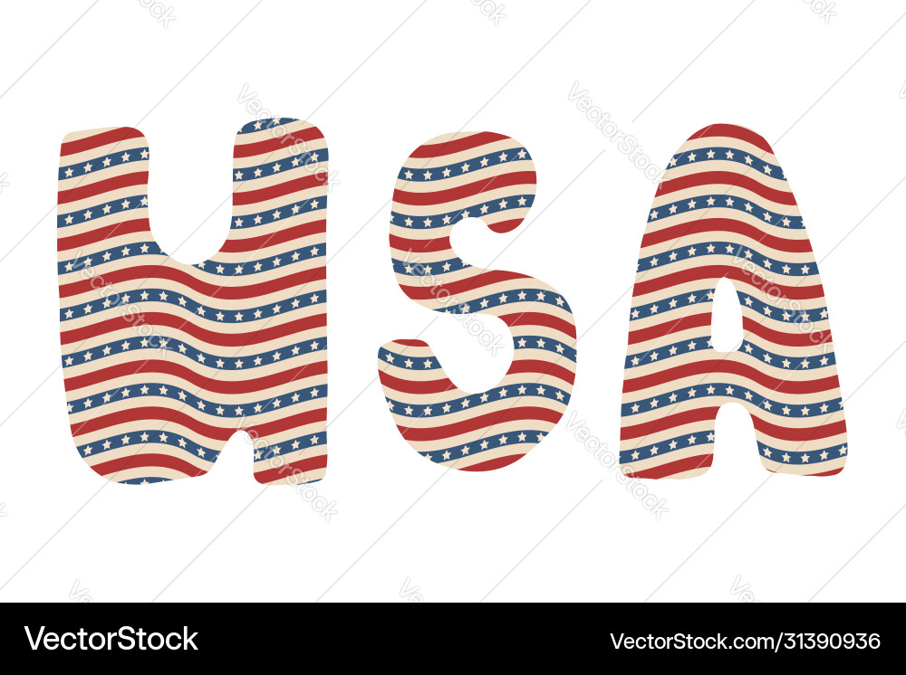 American patriotic lettering Royalty Free Vector Image