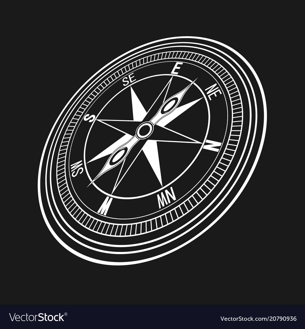 Black wind compass Royalty Free Vector Image - VectorStock