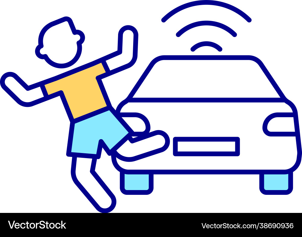 Car accident rgb color icon Royalty Free Vector Image