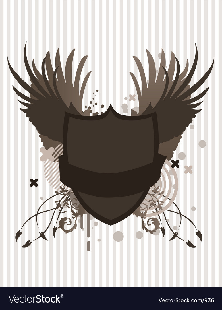 Crest with wings Royalty Free Vector Image - VectorStock