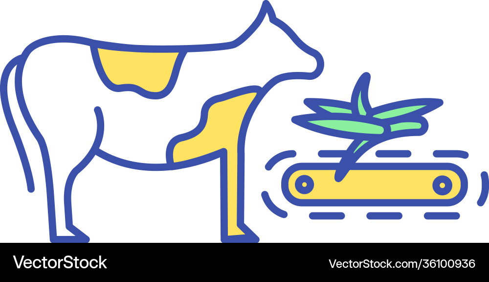 Feeding livestock rgb color icon Royalty Free Vector Image