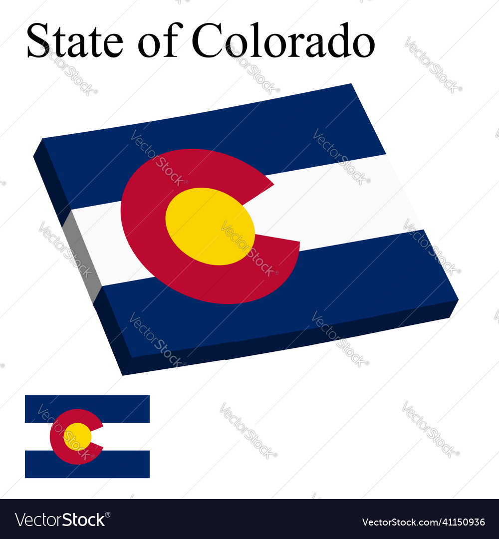 Flag of state colorado usa on map white Royalty Free Vector