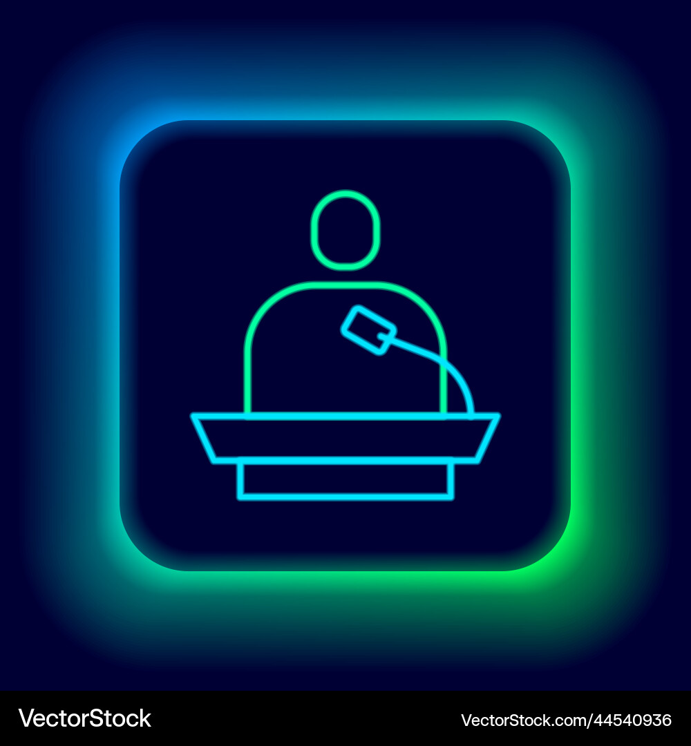 Glowing neon line gives lecture icon isolated on Vector Image
