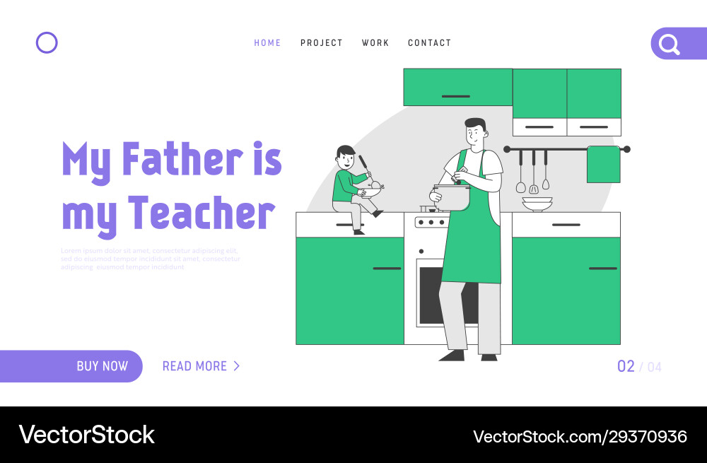Happy family weekend routine website landing page Vector Image