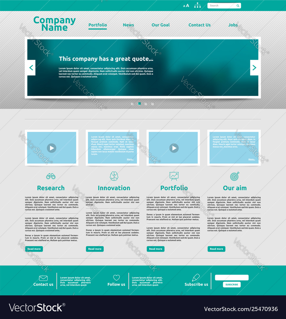 Modern website template for business Royalty Free Vector