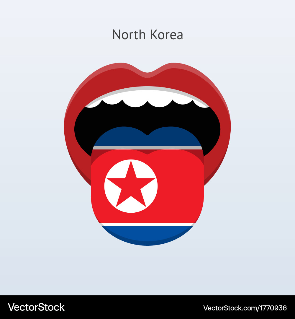 North korea language abstract human tongue Vector Image