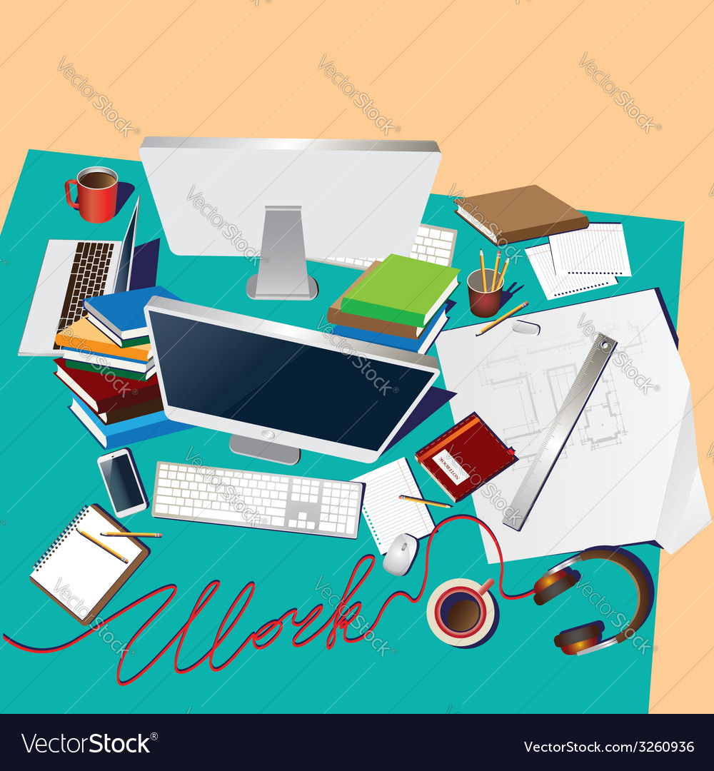 Team workplace Royalty Free Vector Image - VectorStock