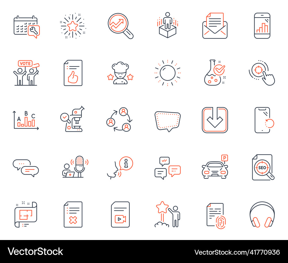 Technology icons set included icon as seo target Vector Image