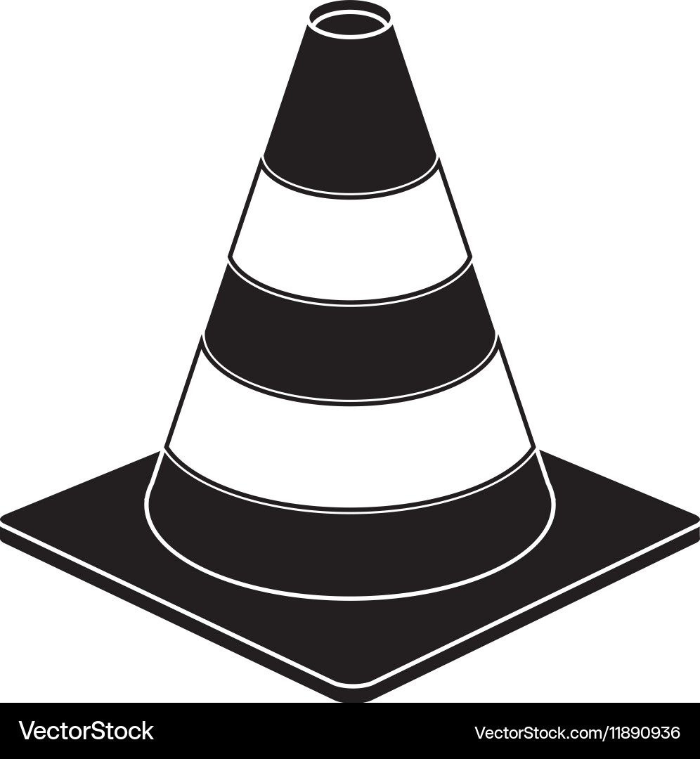 Traffic cone warning sign design pictograph Vector Image