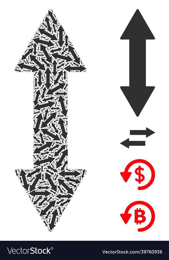 Vertical exchange arrow icon recursive collage Vector Image Vertical exchange arrow icon recursive collage Vector Image
