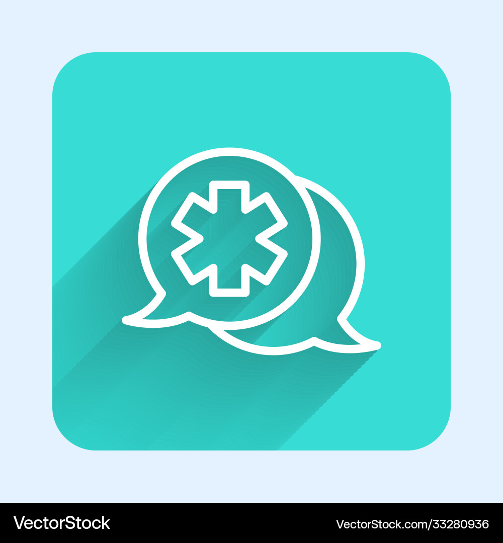 White line dialogue with doctor icon isolated Vector Image