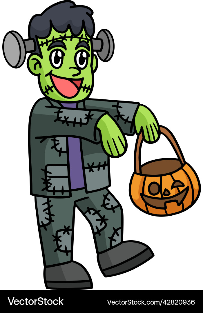 Zombie halloween cartoon colored clipart Vector Image