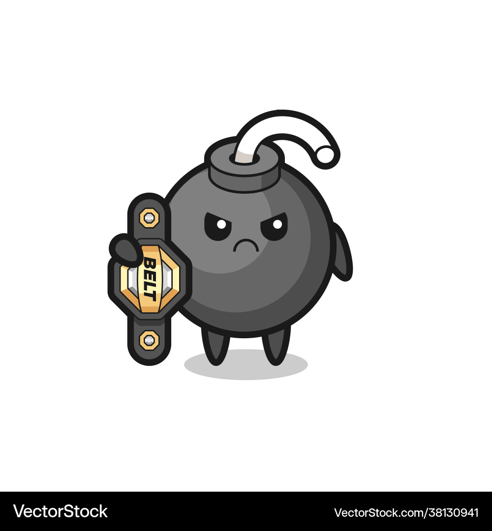 Bomb mascot character as a mma fighter Royalty Free Vector