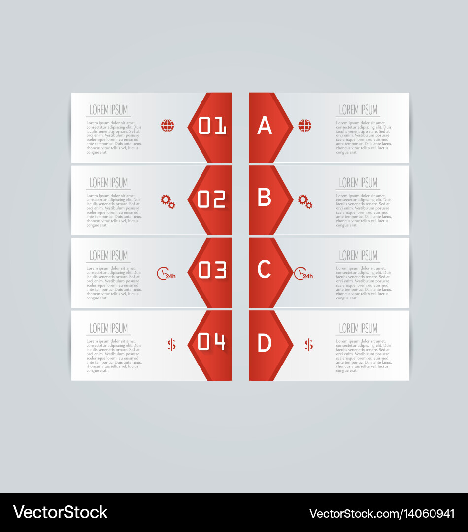 Business infographics template red color Vector Image