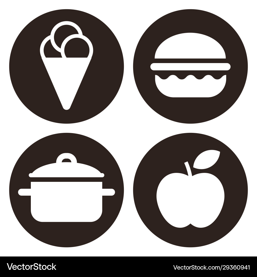 Eating icons set isolated on white background Vector Image