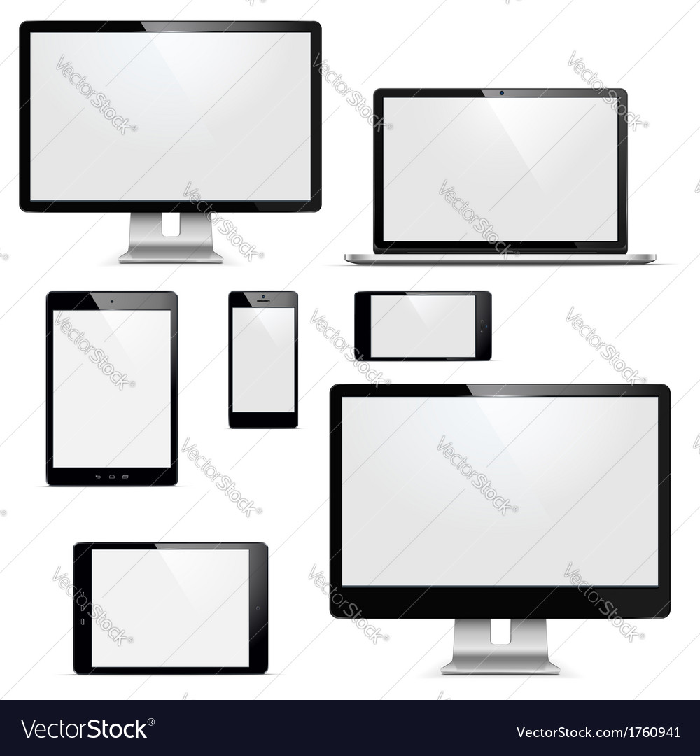Electronic devices set Royalty Free Vector Image