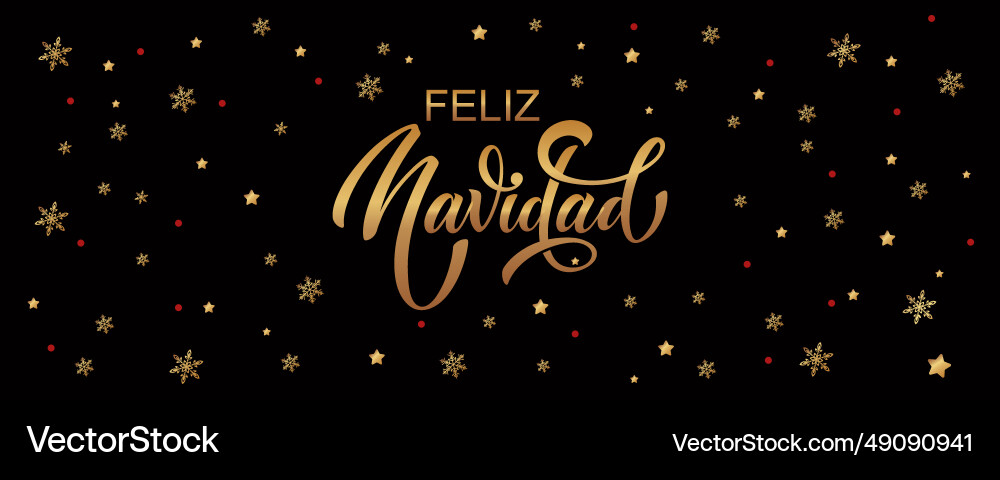 Feliz navidad spanish merry christmas modern Vector Image