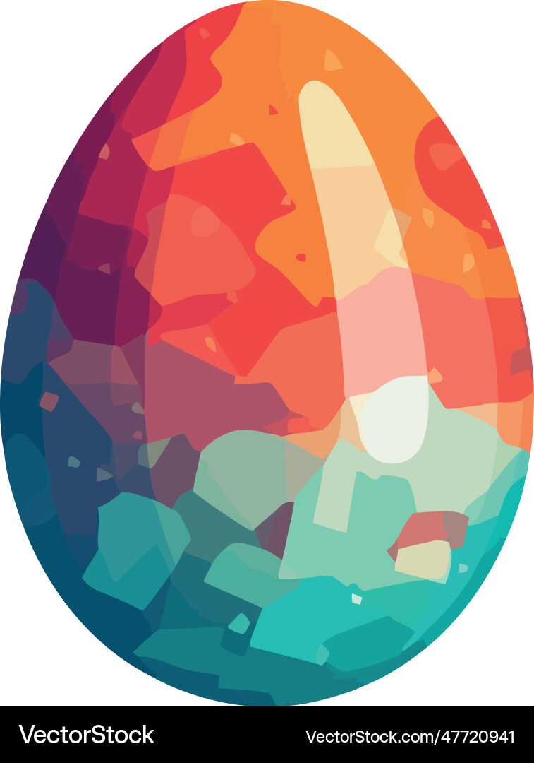 Geometric shapes in shiny colors cute egg Vector Image
