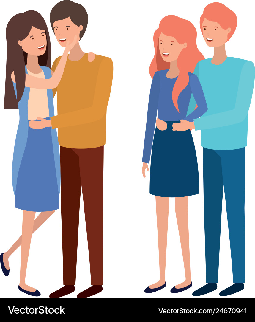 Group of people avatar character Royalty Free Vector Image