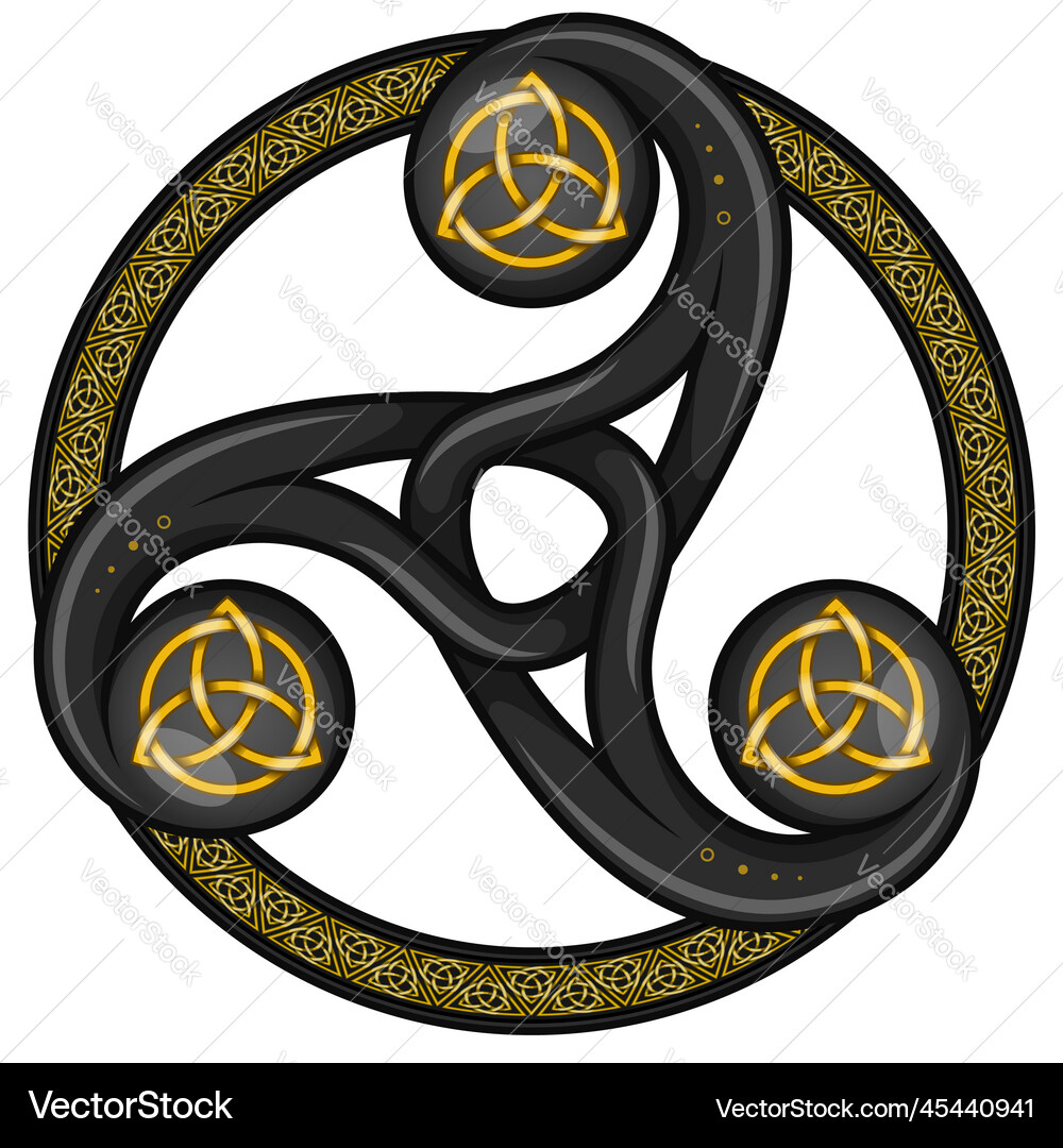 Knotted triskelion symbol design Royalty Free Vector Image