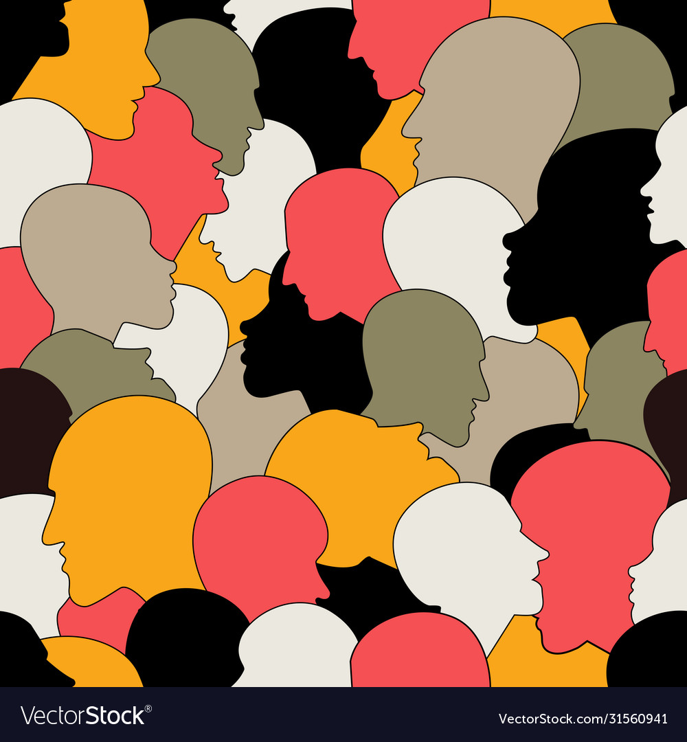 Seamless pattern a crowd many different Royalty Free Vector