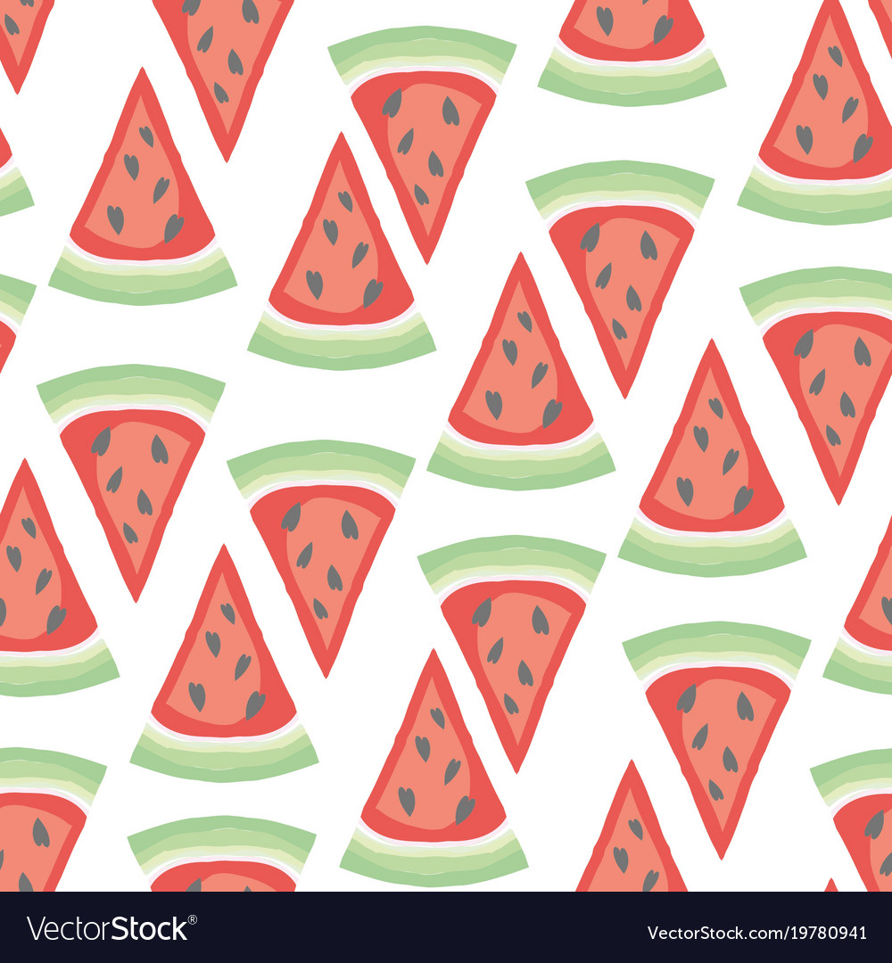 Seamless watermelons pattern background Royalty Free Vector