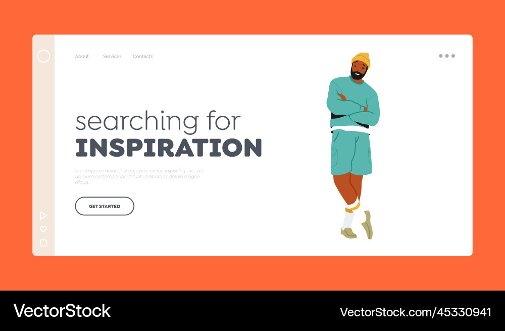 Searching for inspiration landing page template Vector Image