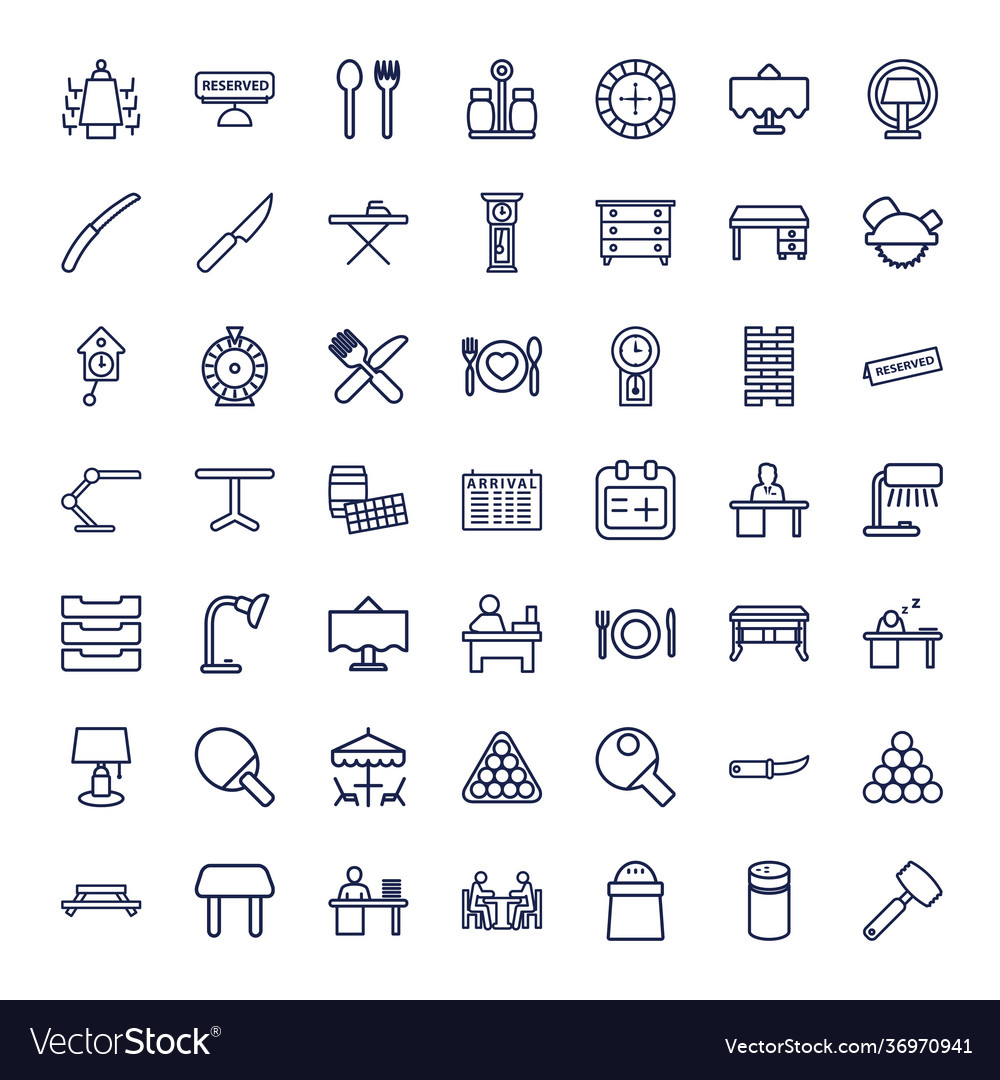Table icons Royalty Free Vector Image - VectorStock