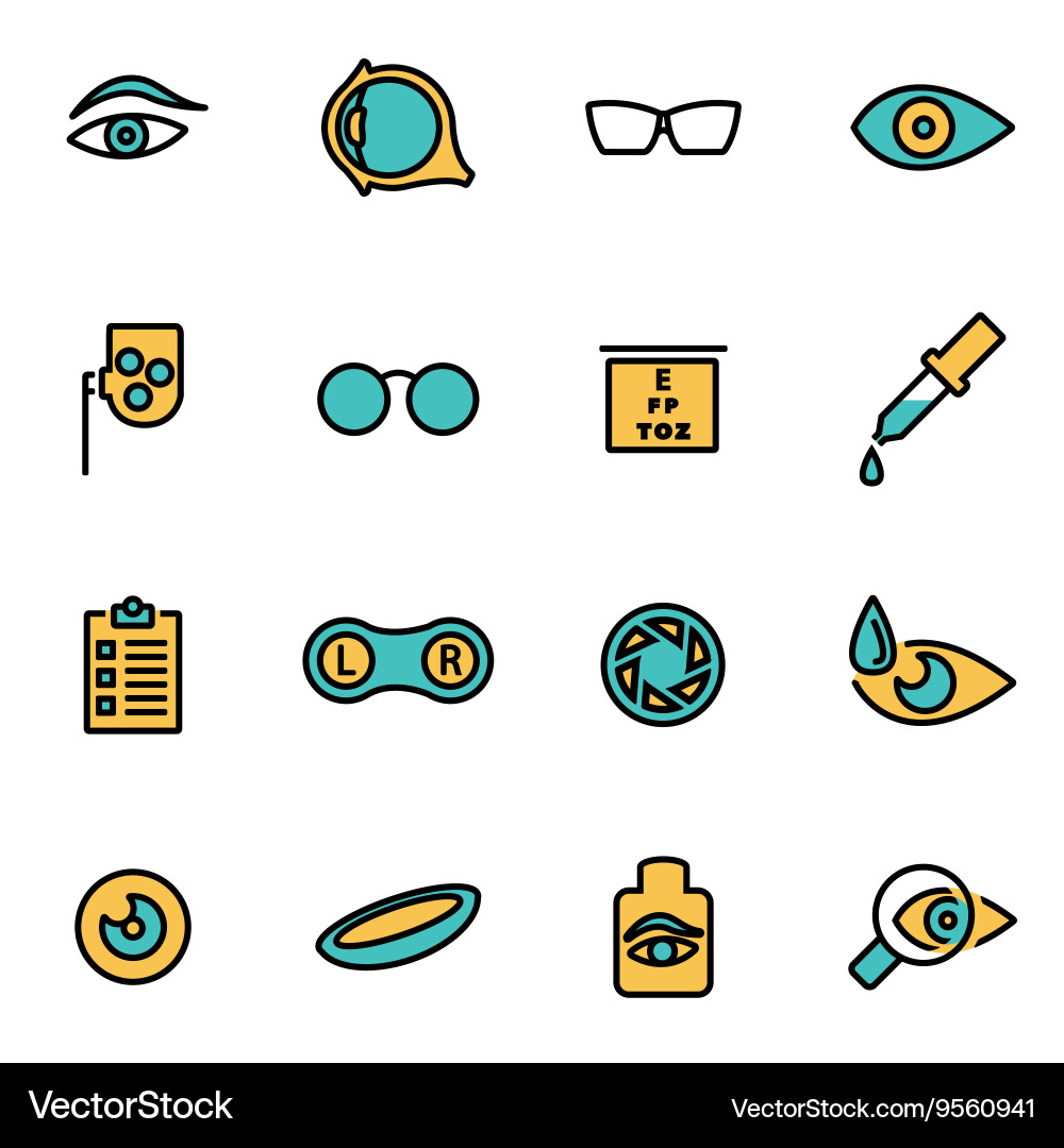 Trendy flat line icon pack for designers and Vector Image