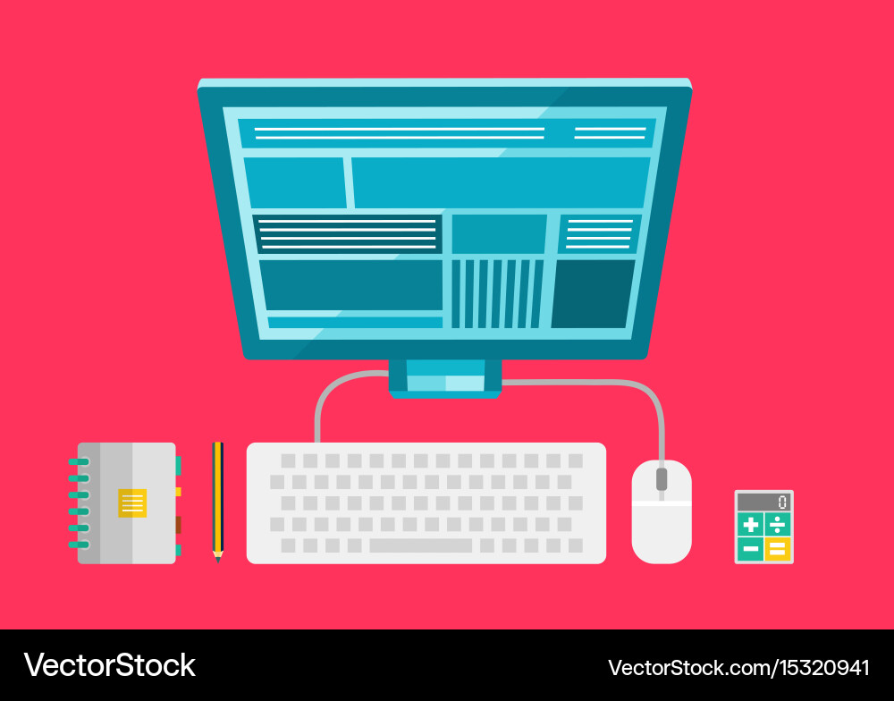 Workspace Elements Royalty Free Vector Image Vectorstock