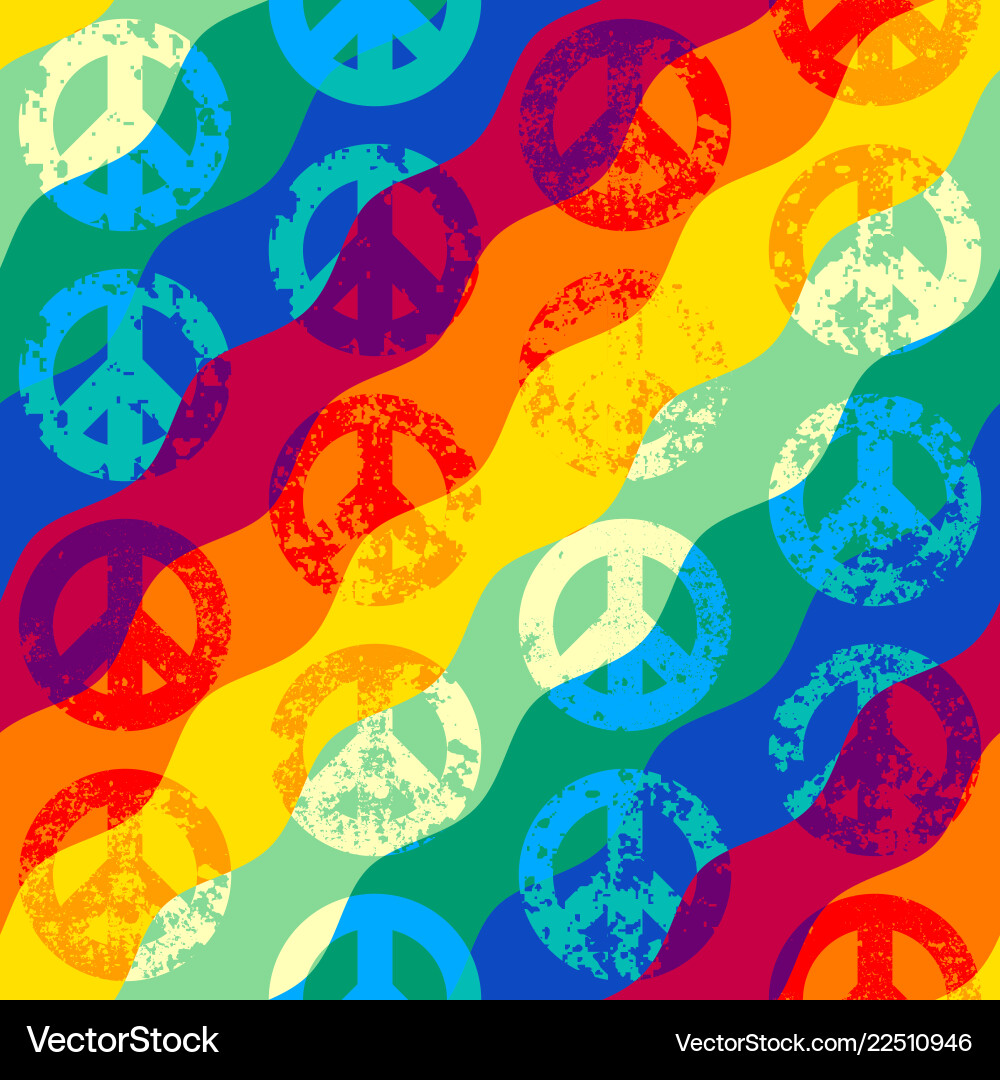Abstract background with peace signs the sign Vector Image