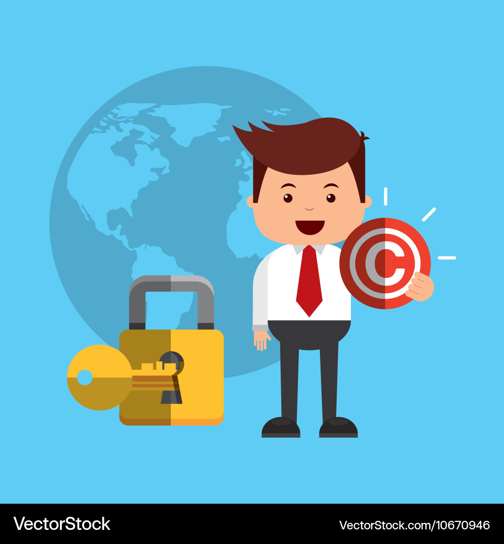 Businessman avatar with copyright concept Vector Image