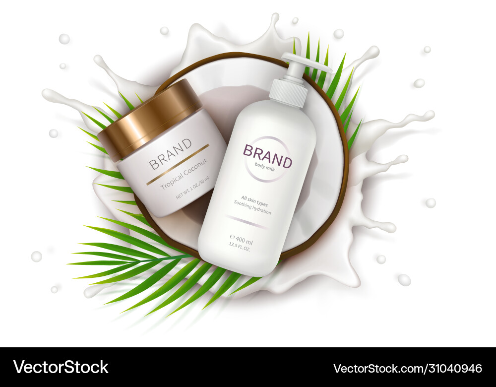 Concept poster for organic natural cream Vector Image