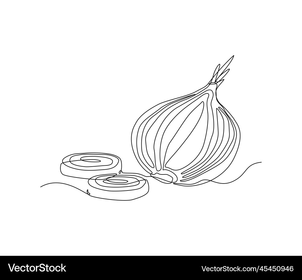 Continuous one line drawing of fresh organic Vector Image