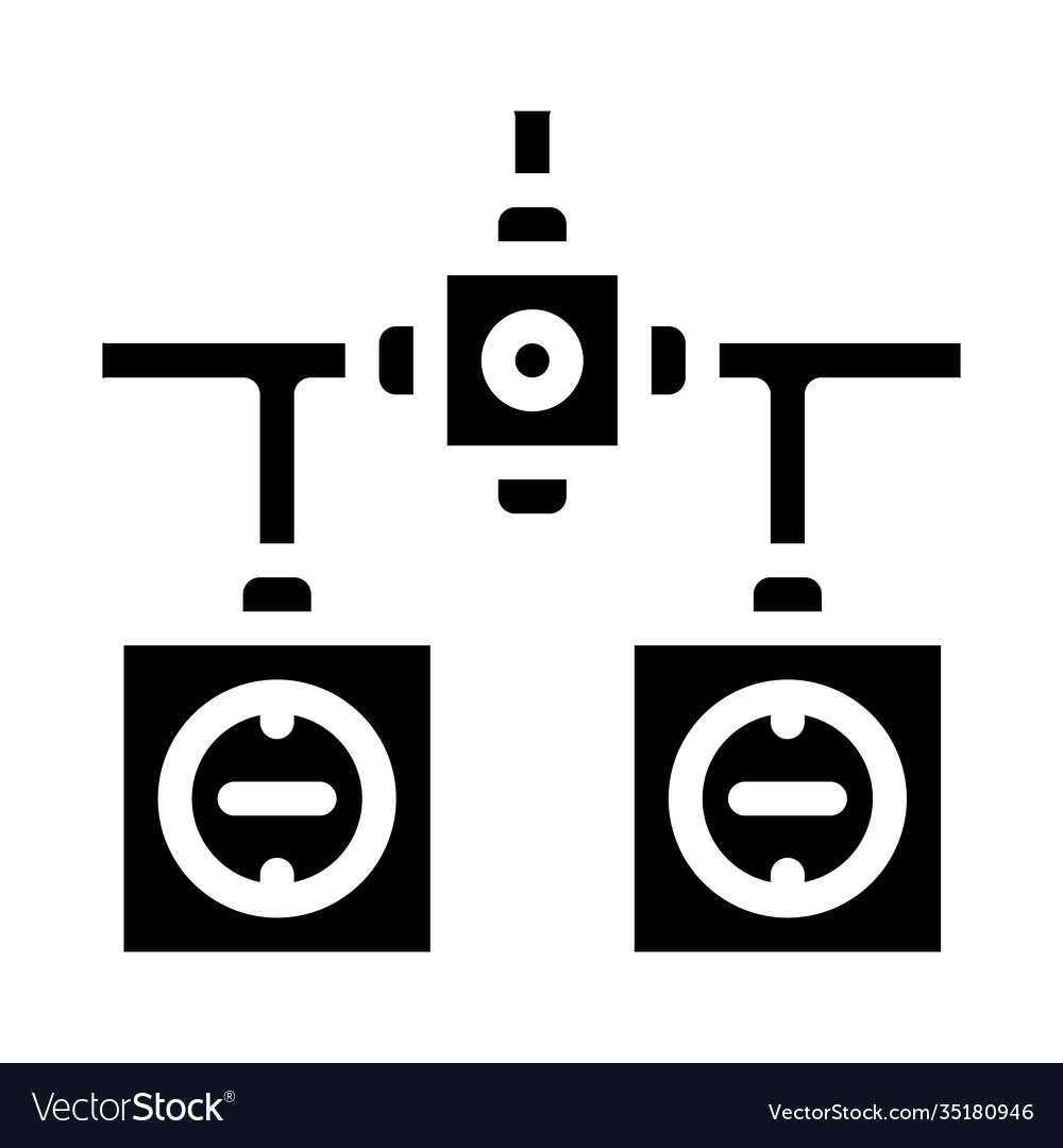 Installation electrical socket glyph icon Vector Image